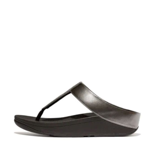 FitFlop Fino Glitterdust Metallic Toe-Post Pewter | Coconut Creek Gift Shop